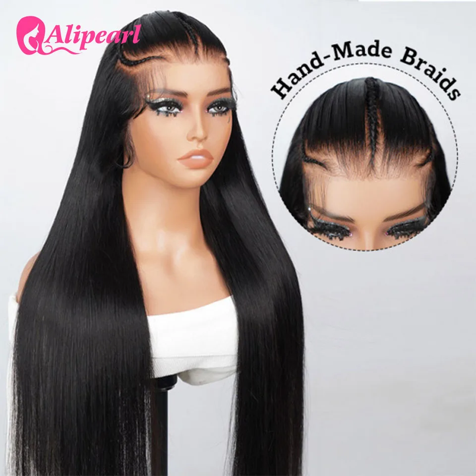 Alipearl-New-Straight-Hand-Made-Braid-Human-Hair-13x4-HD-Lace-Frontal ...