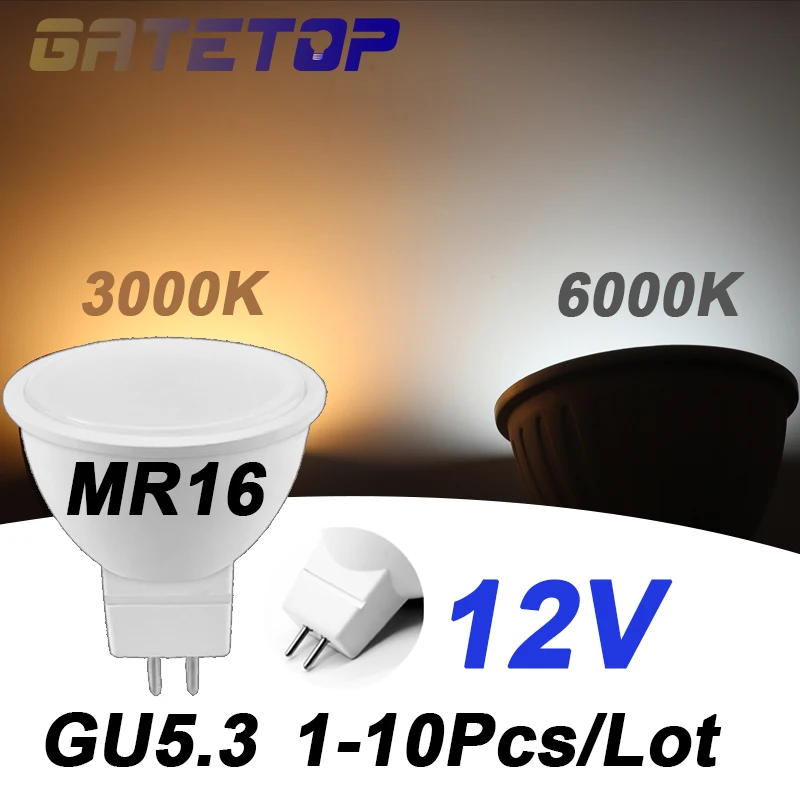 Led Spotlight Mr16 Gu 5.3 Ac/dc Led 12v Light 3w -7w Warm White Day ...