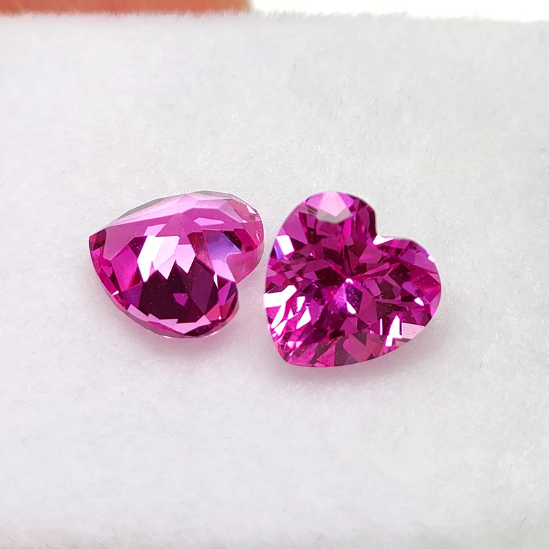 Pink-color-4mm-to-12mm-heart-shape-diamond-cut-artificial-ruby-sapphire ...