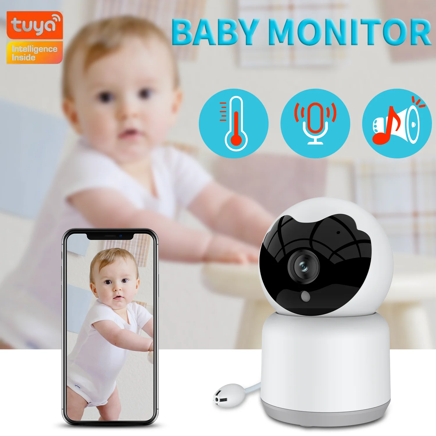 Tuya Smart Baby Monitor 1080p Hd With Temperature And Humidity Play ...