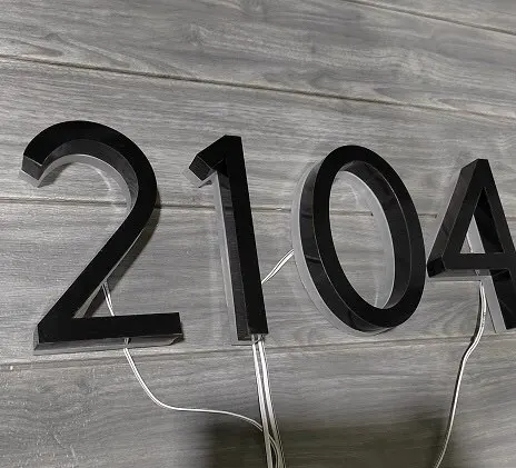 Custom Backlit Metal 3D Outdoor Numbers, Waterproof Modern House ...