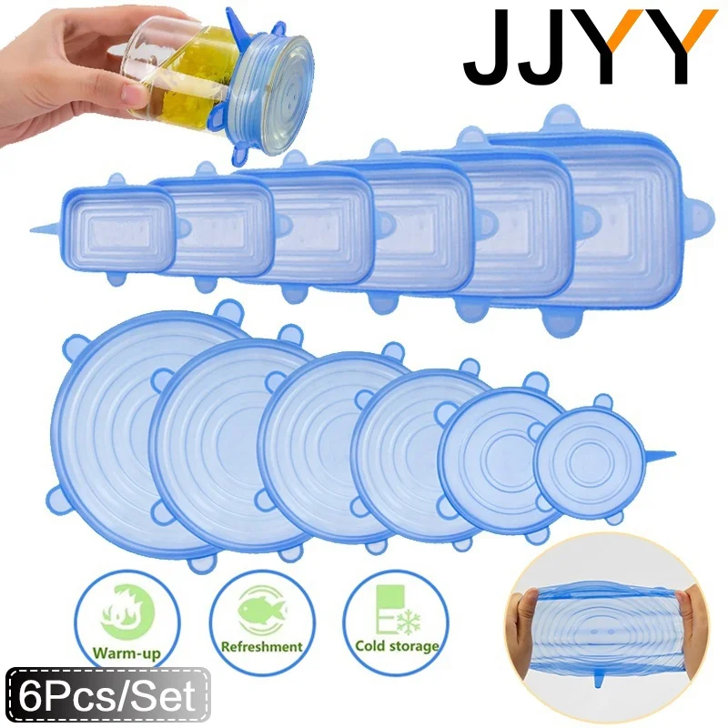 Tapas elásticas de silicona reutilizables, tapa Universal redonda y ...