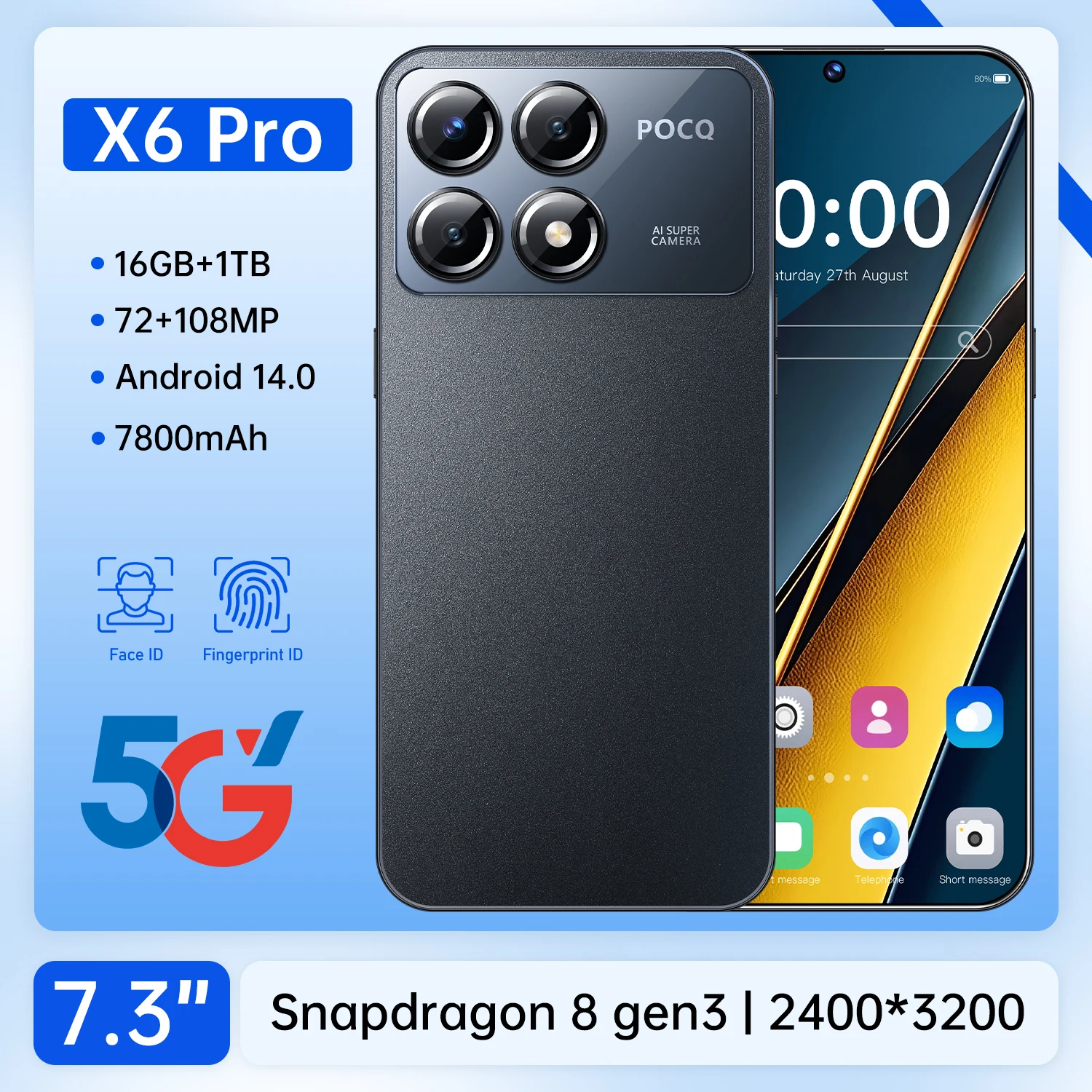 Nuevo-X7-Pro-Smartphone-7-3-pulgadas-pantalla-completa-4G-5G-tel-fono-m ...