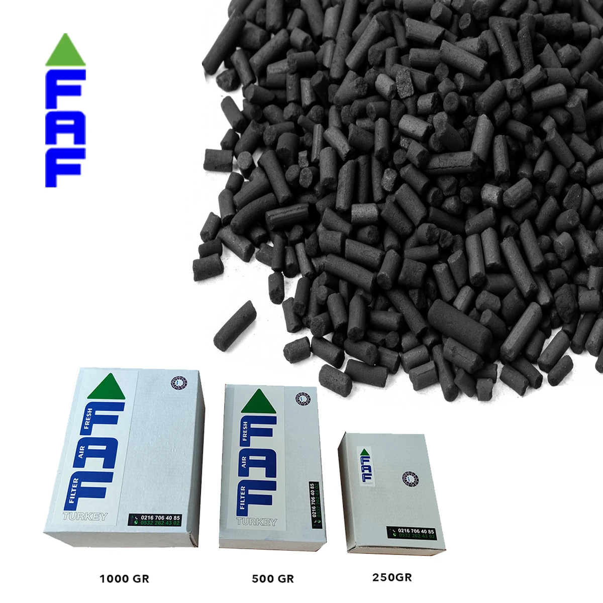 3-4 мм Цилиндрический пропитанный активированный уголь из кокосовой ...