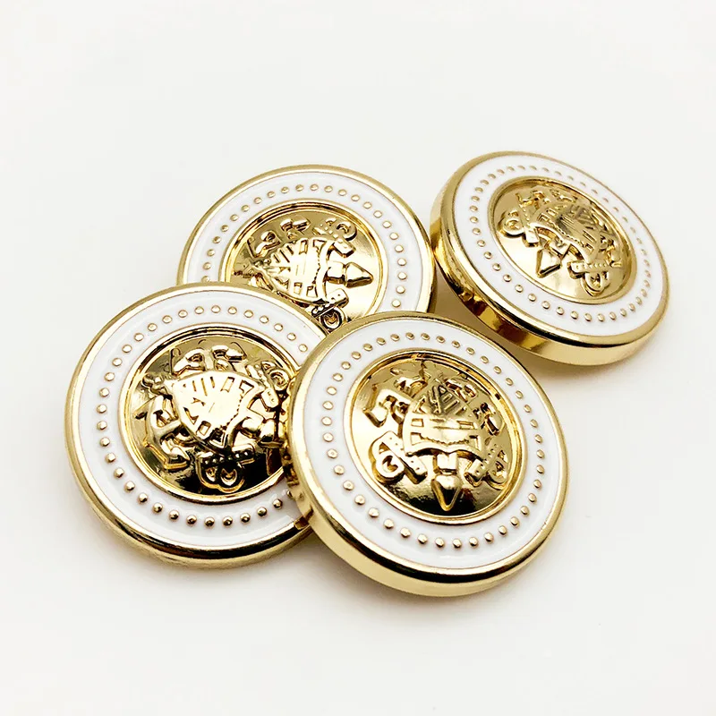 Suit Buttons College Style 8Pcs Metal Relief Craft Gold Round Coat Coat ...