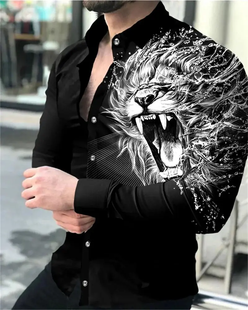 2024-Men-s-Party-Fashion-Long-Sleeve-Shirt-3D-Printed-Lion-HD-Animal ...