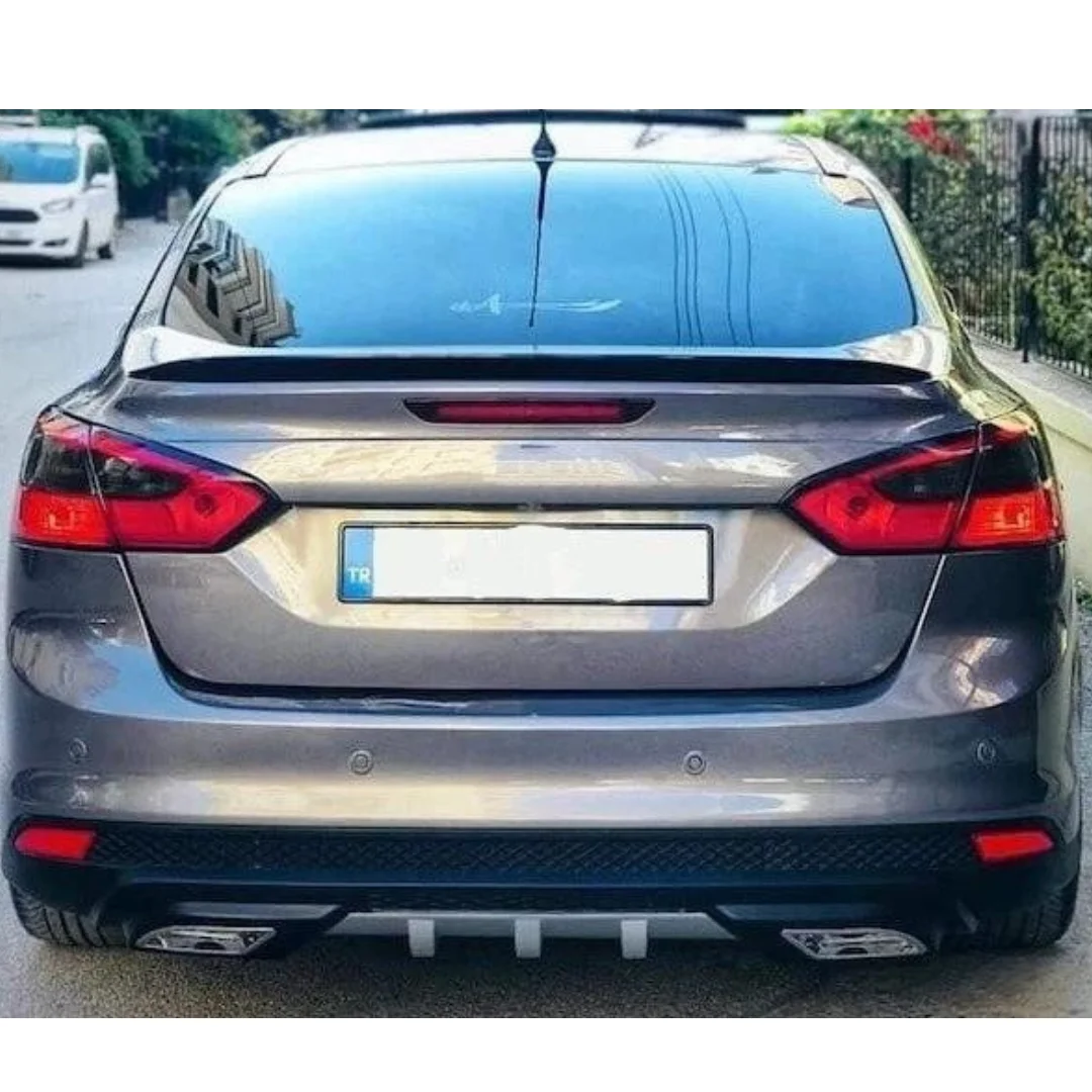 Rear-Bumper-For-Ford-Focus-MK3-Sedan-Hatchback-Diffuser-Black-ABS ...