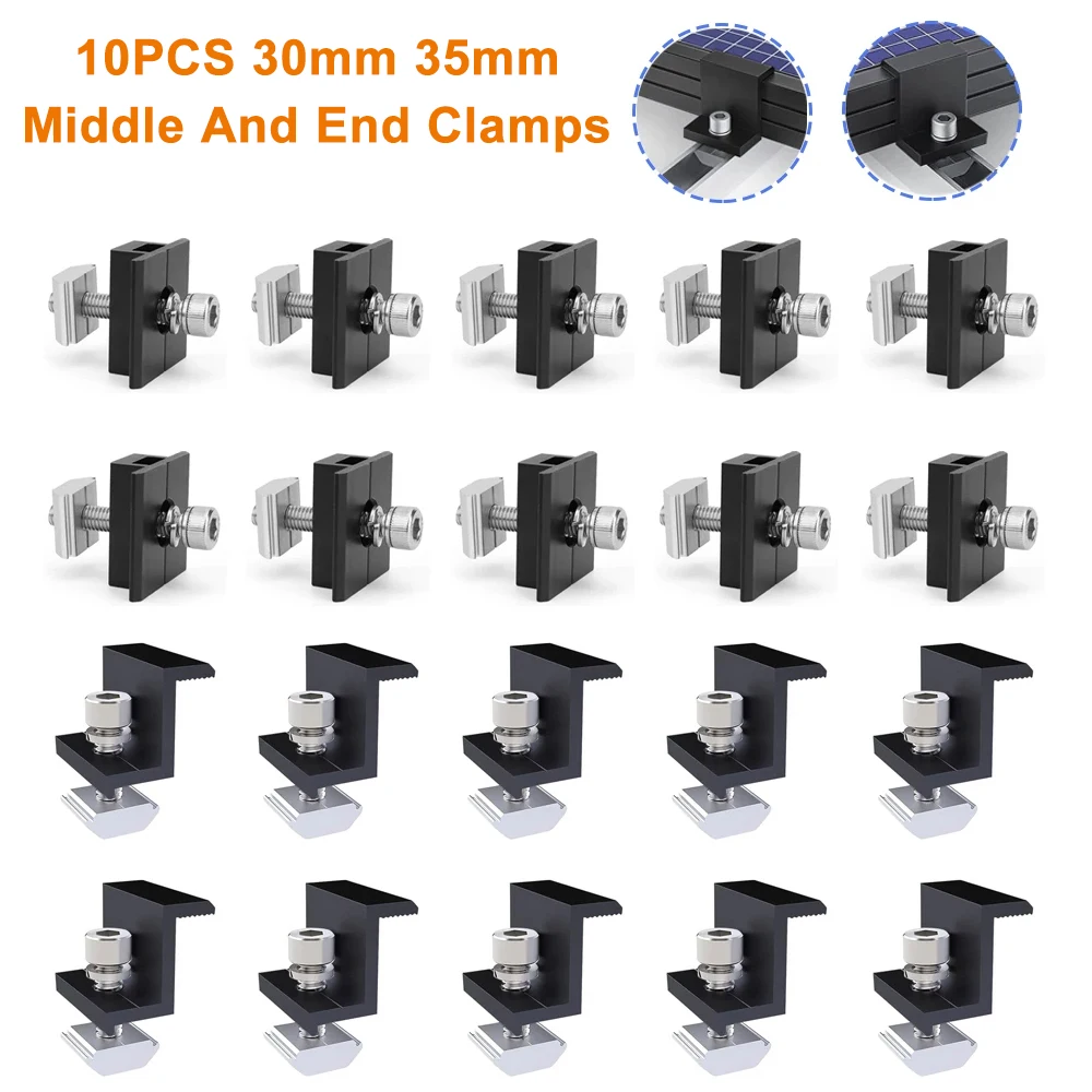 10PCS-Solar-Panel-Adjustable-Bracket-Clamp-Photovoltaic-Support-Solar ...