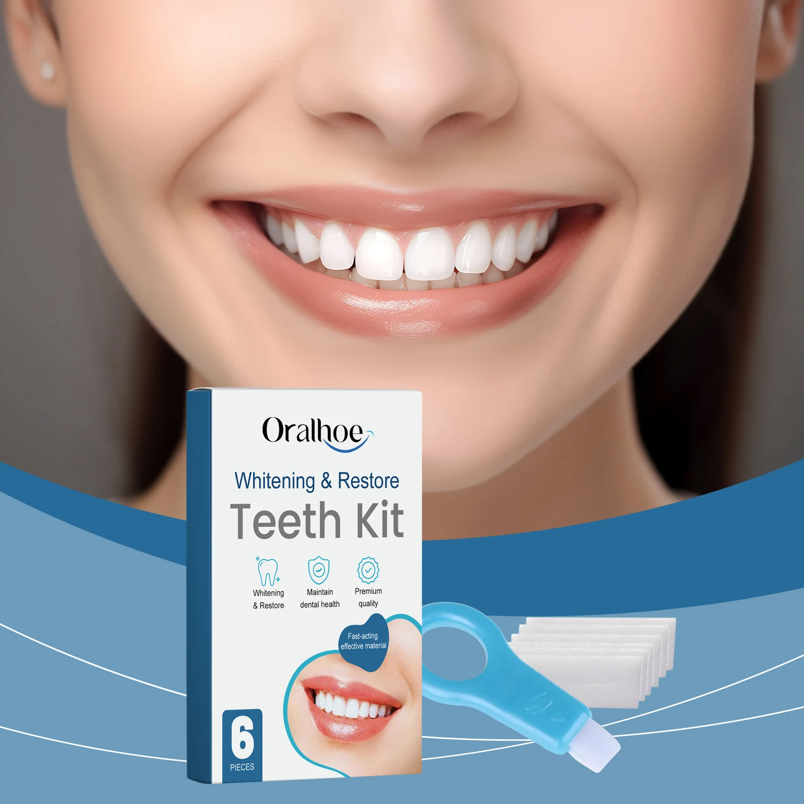 Oralhoe Teeth Cleaner Kit Head Wipe Sponge Easy to Use Tartar Remove ...
