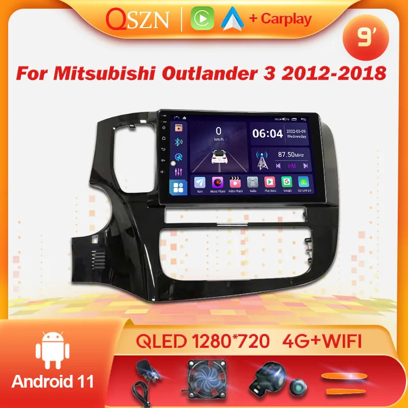 9 Inch Android 11.0 For Mitsubishi Outlander 3 2012 - 2018 Car Radio No ...