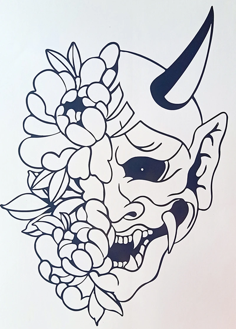 Hannya Mask Stencil