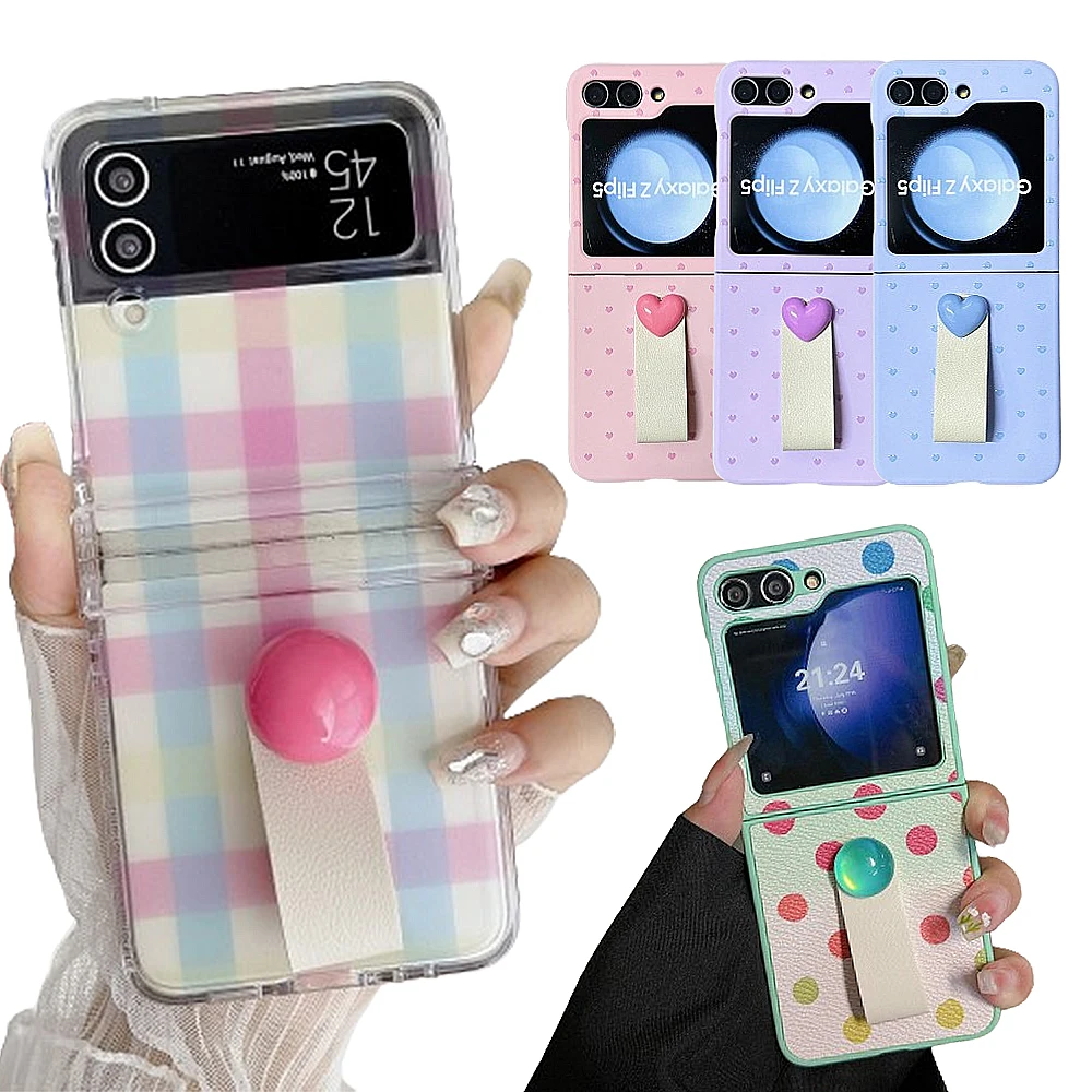 Galaxy-Z-Flip-6-5-4-3-Cute-Pastel-Color-Beas-Ball-Fingering-Strap ...