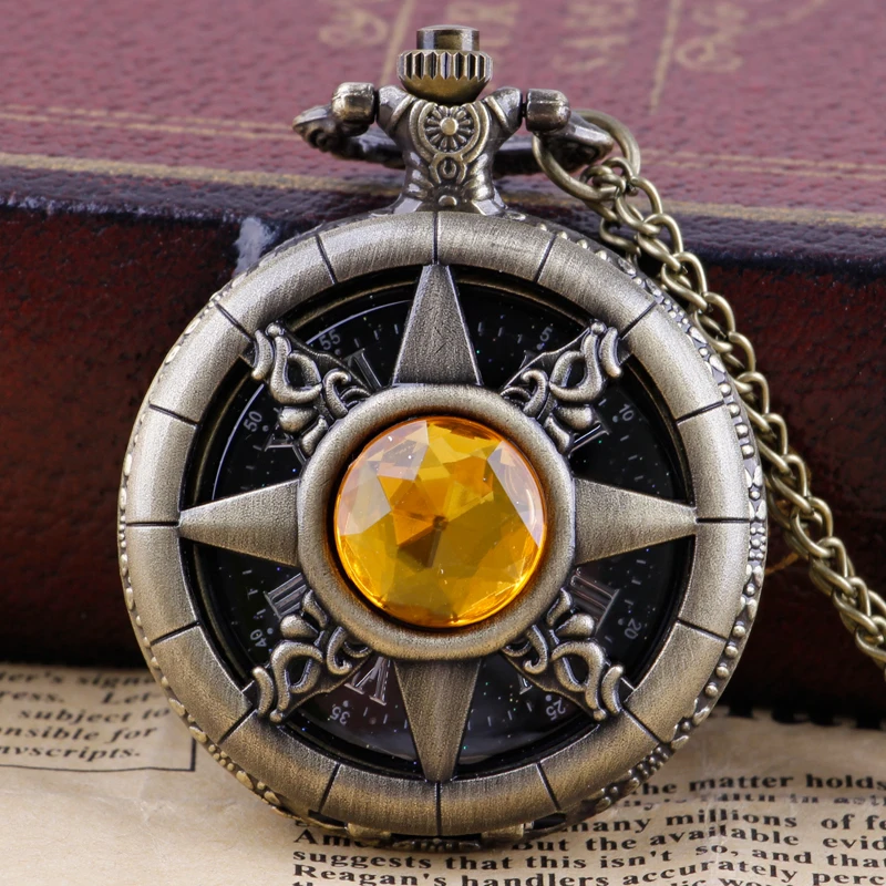 Reloj de bolsillo Vintage con solapa hueca, colgante de collar ...