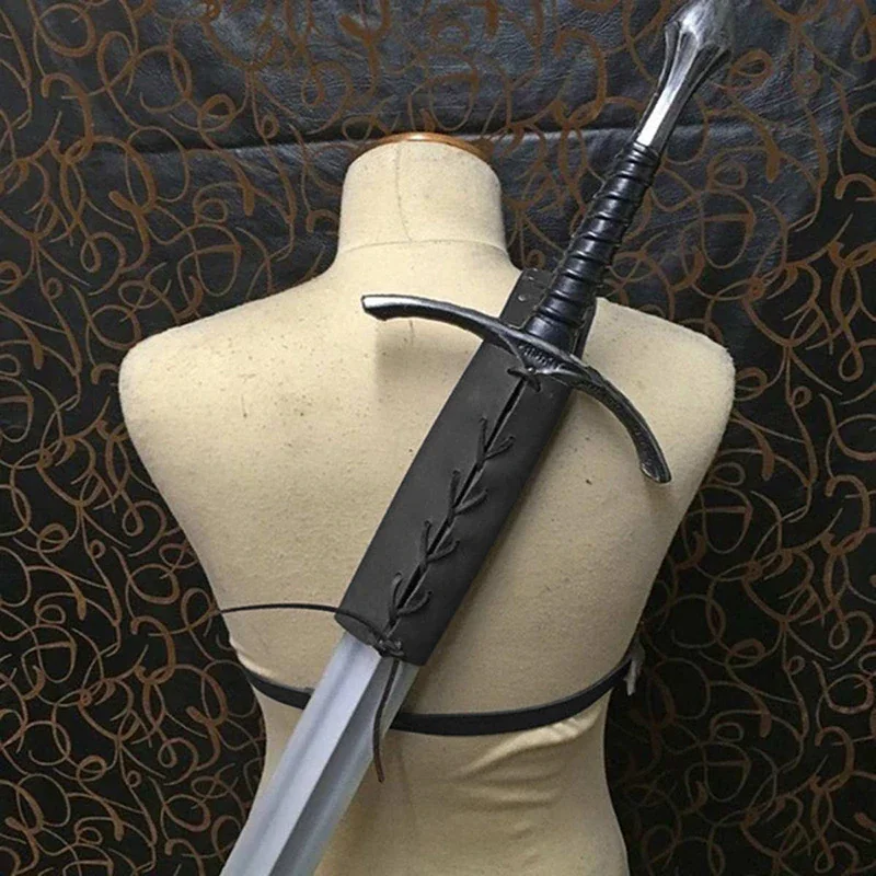 Medieval-PU-Leather-Sword-Shoulder-Back-Scabbard-For-Adult-Men-Women ...