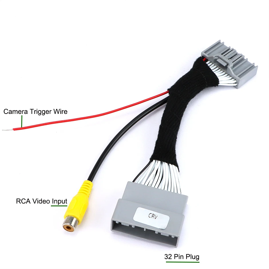 32 Pin Rear View Camera Interface Adapter Cable For Honda Civic CRV CR ...