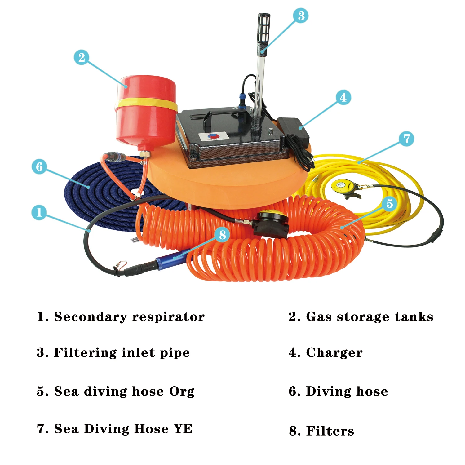 Aquarobo-Dive-Systems-Accessory-Diving-Hose-Diving-Equipment-Telescopic ...
