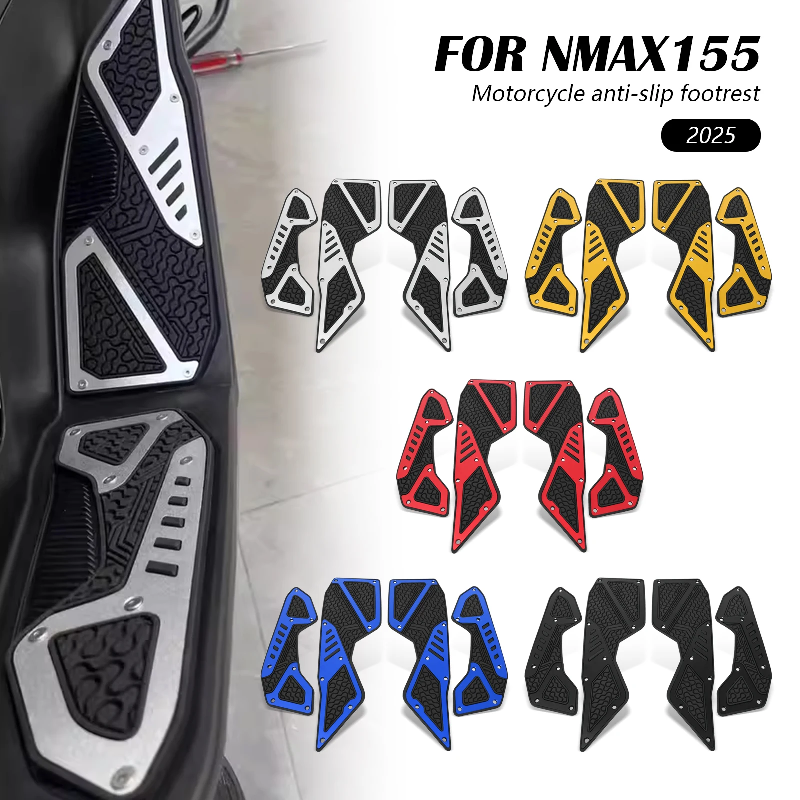 Motorcycle Footboard Steps Footrests Foot Pads Pedals Anti Slip ...