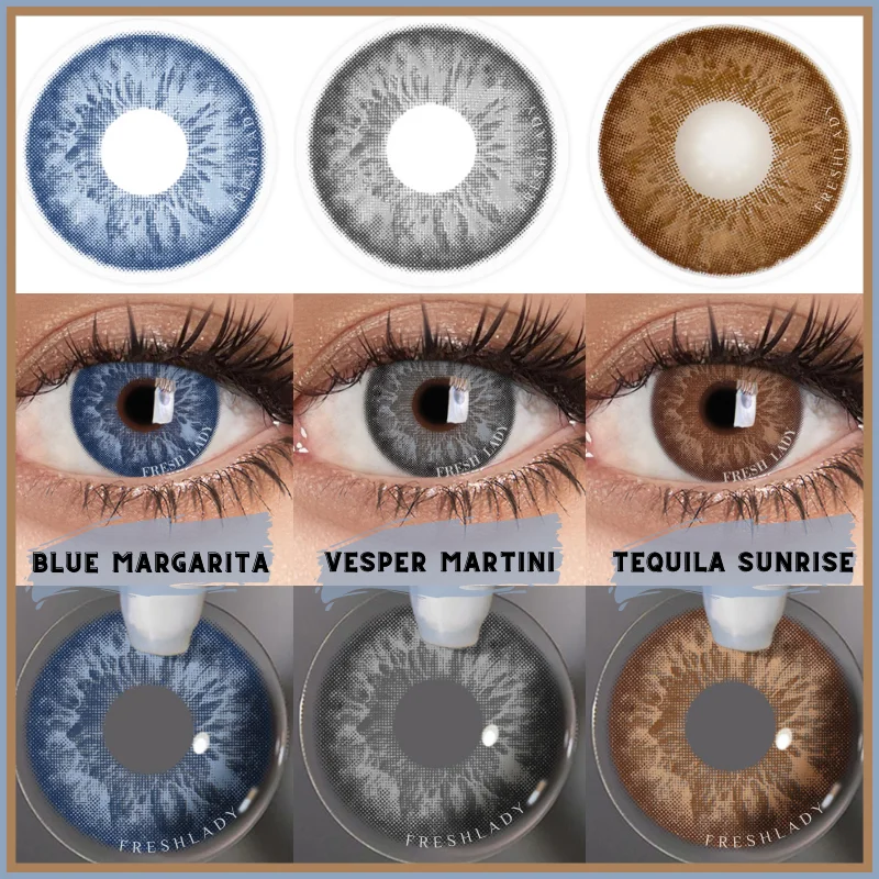 Fresh Lady – Lentilles De Contact Multicolores Bleues, 1 Paire, Pour ...