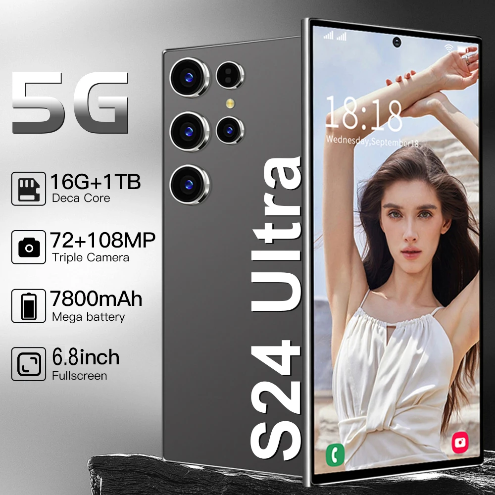 NEW-Global-S24Ultra-smartphone-6-8-inch-HD-5g-Mobile-phone-android-14 ...