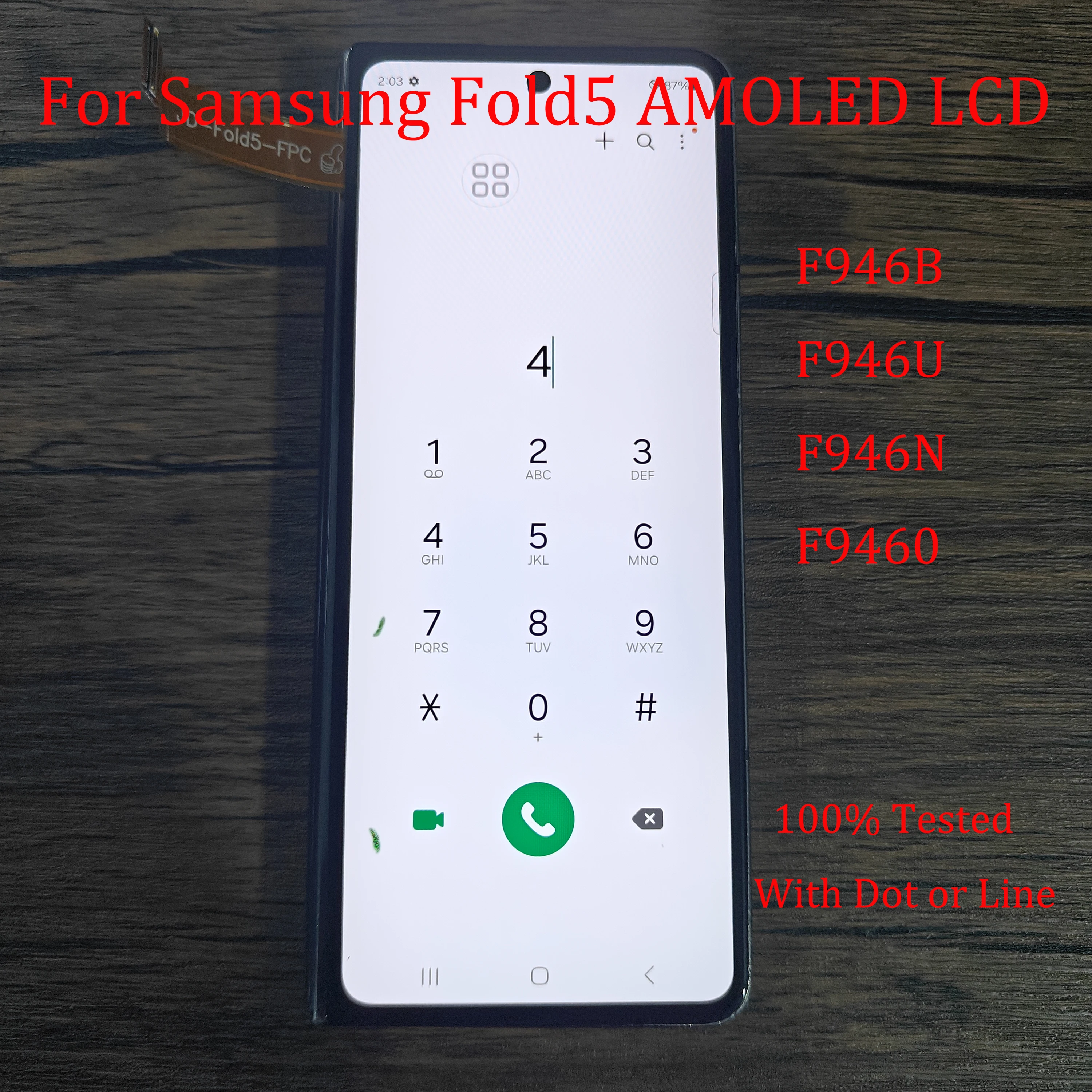 For Samsung Galaxy Z fold 5 5g f946 Amoled lcd Touch for front screen ...