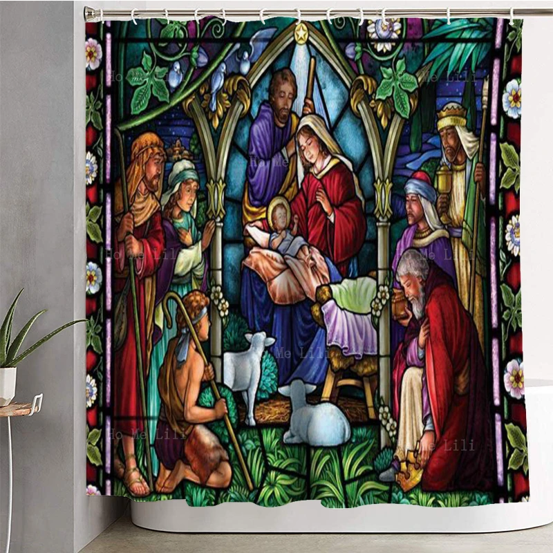 Stained Glass Nativity Set