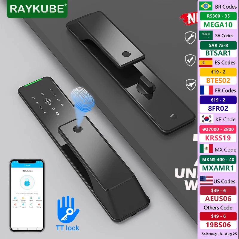 NEW-RAYKUBE-KX2-TT-Lock-Bluetooth-Full-automatic-Electronic-Smart-Door ...