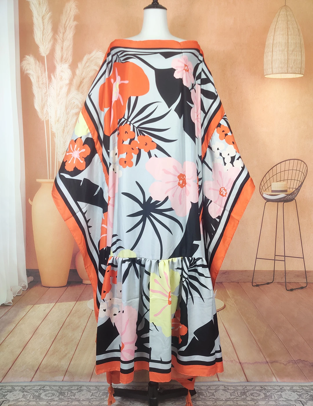 Saudi Arabic Popular Bohemian Cotton Loose Batwing Sleeve Printed ...