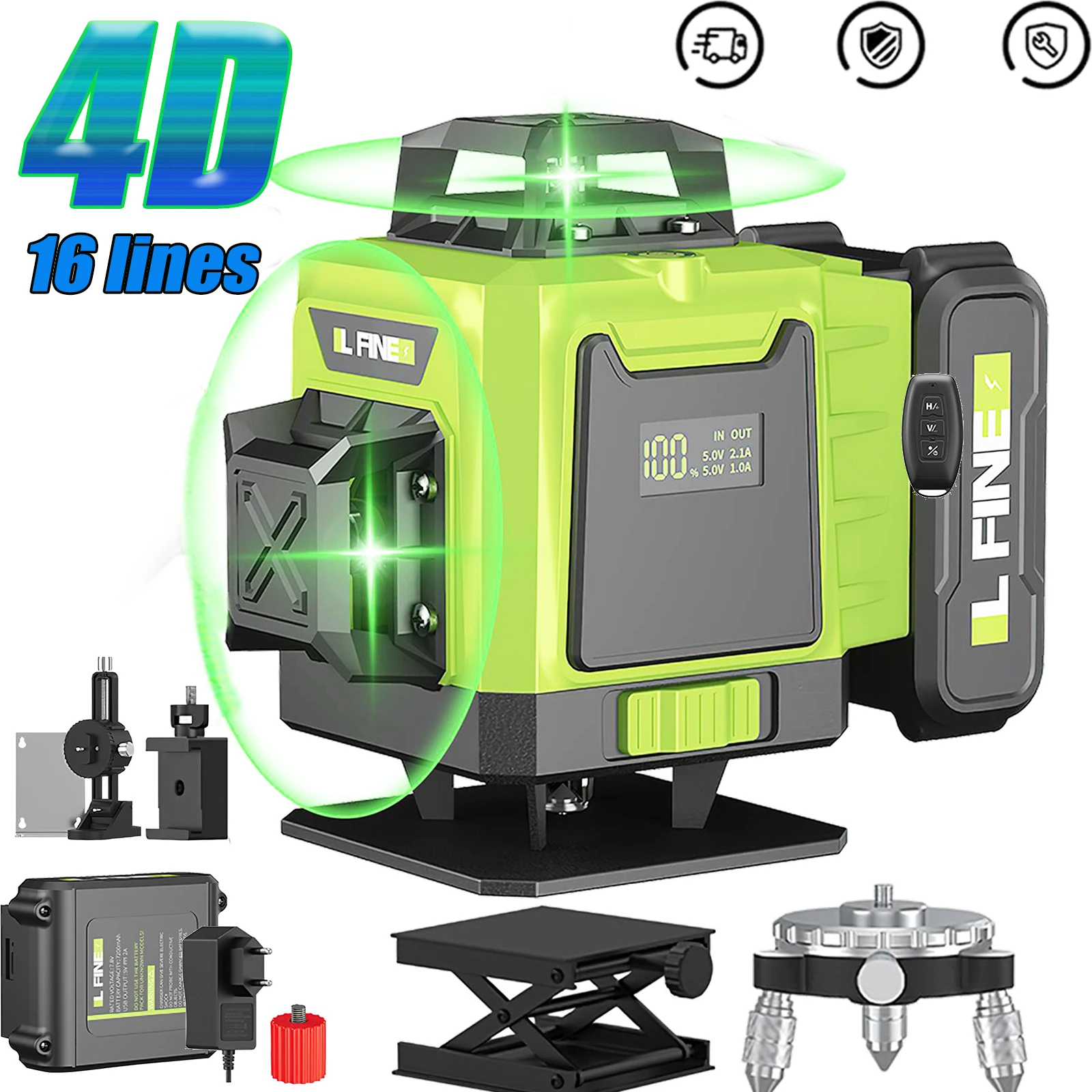16-Lines-4D-Laser-Level-12-Lines-3Dlevel-360-Self-leveling-Horizontal ...