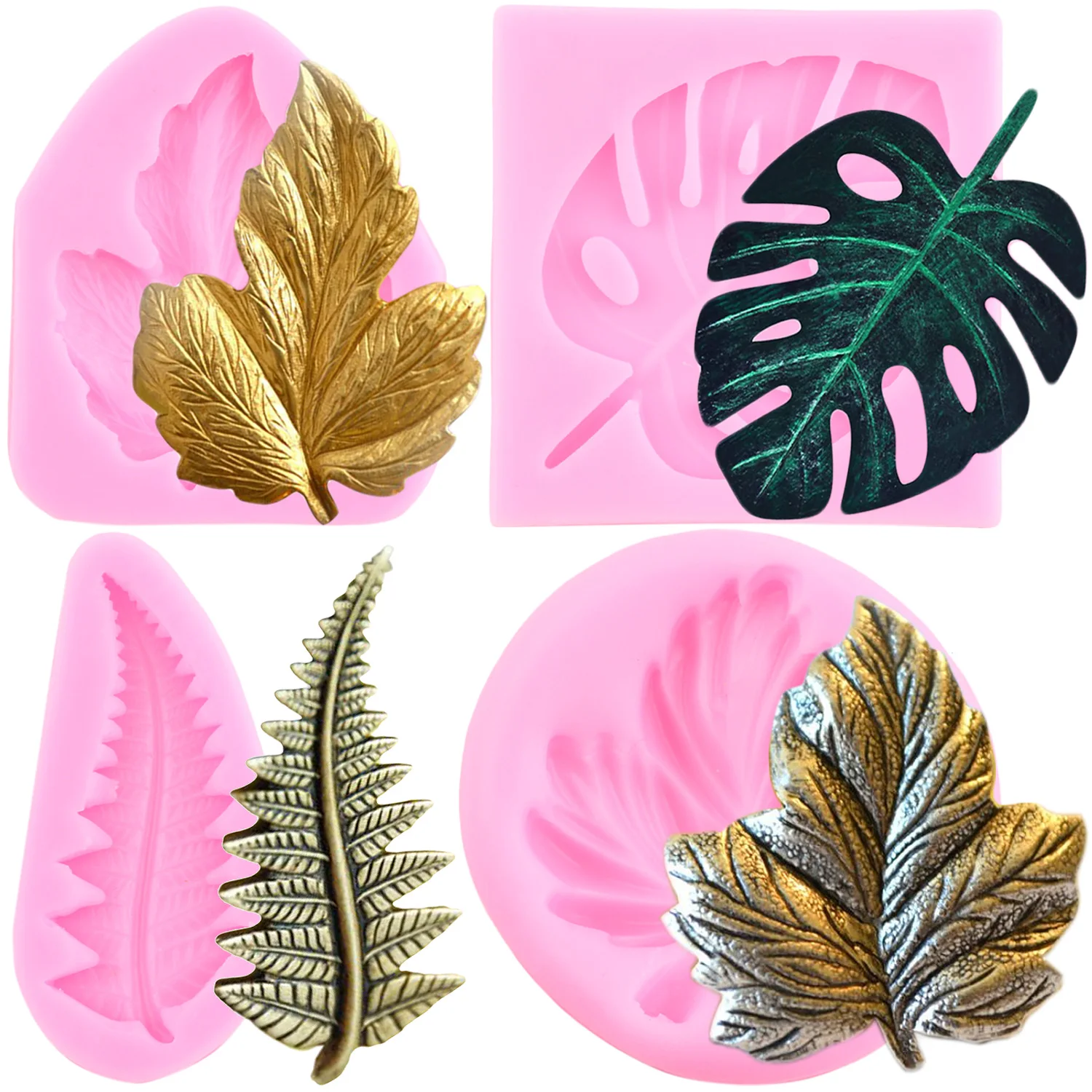 Tropical-Leaf-Silicone-Mold-Fern-Maple-Leaves-Fondant-Molds-Cupcake ...