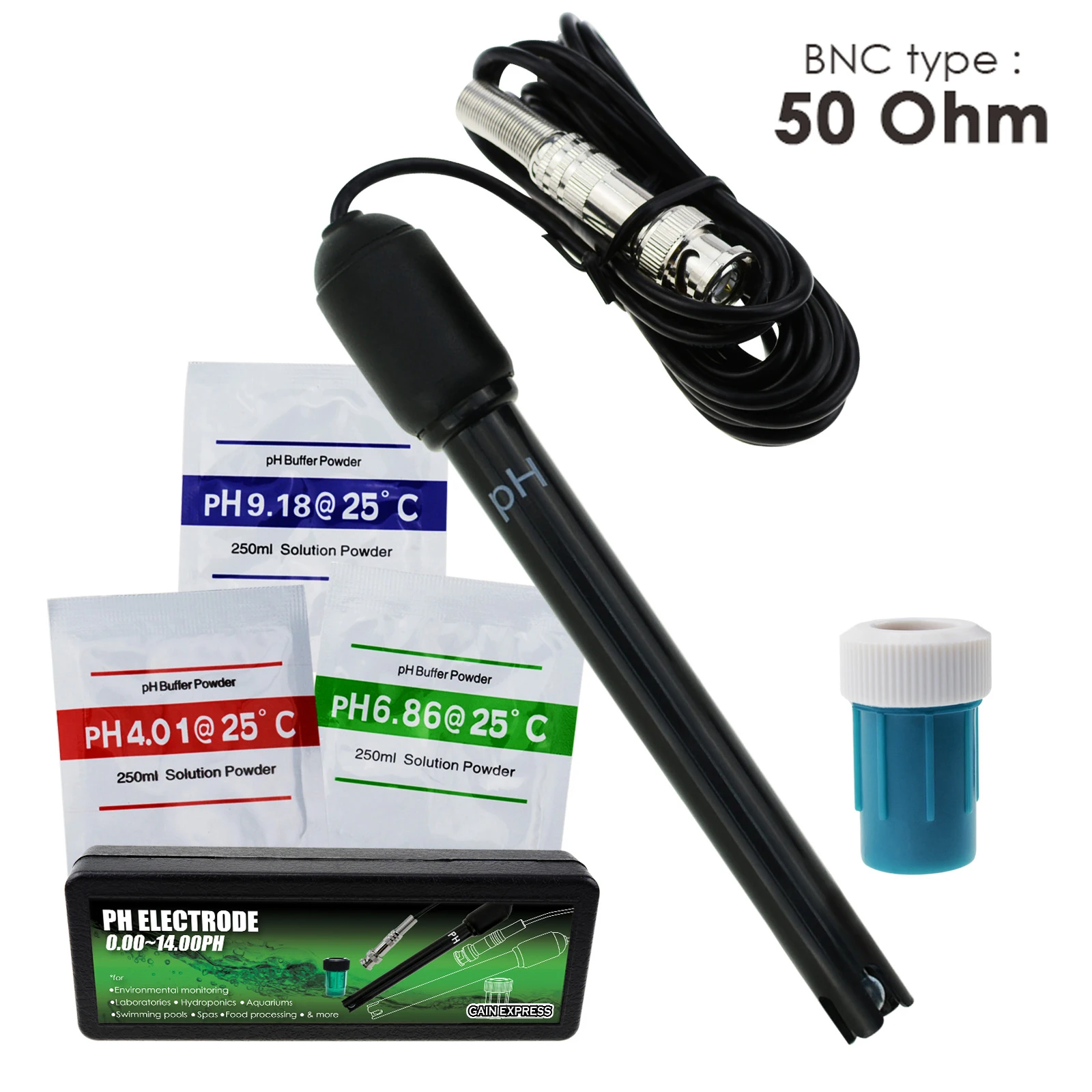 pH-Electrode-Probe-BNC-Connector-300cm-Cable-for-Monitor-Controller ...