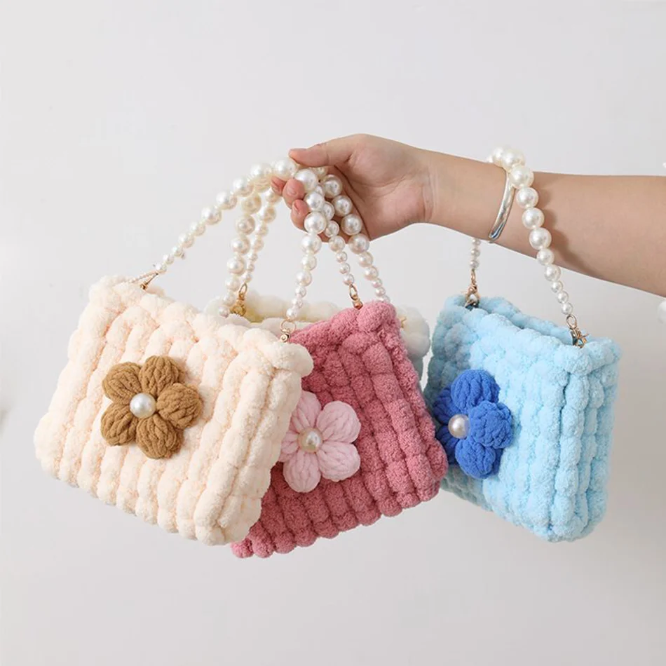 Novo puff flor nuvens saco de mão mão tecido diy material kit pacote ...