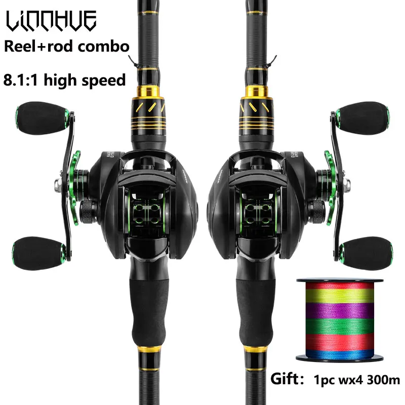 LINNHUE-Fishing-Rod-Combo-Baitcasting-Reel-Rod-Set-Fishing-Reel-8KG-Max-Drag-Freshwater ...