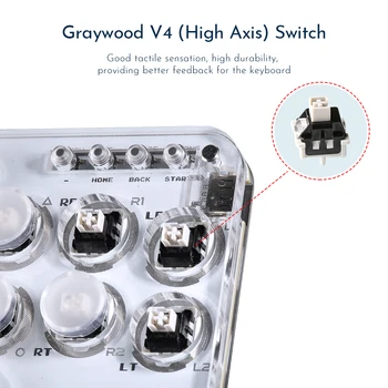 Haute42 아케이드 조이스틱 히트박스 레버리스 컨트롤러 파이트 스틱, PC, PS4, 스위치용 미니 히트박스 파이팅 게임 ...