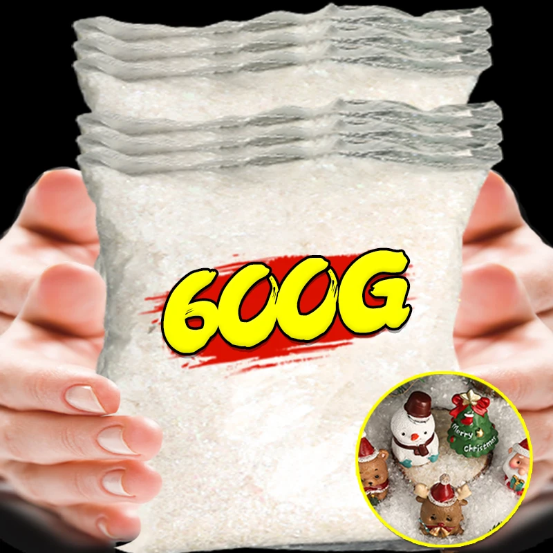 Christmas Artificial Snow Powder White Fake Snow Flakes Xmas Tree ...