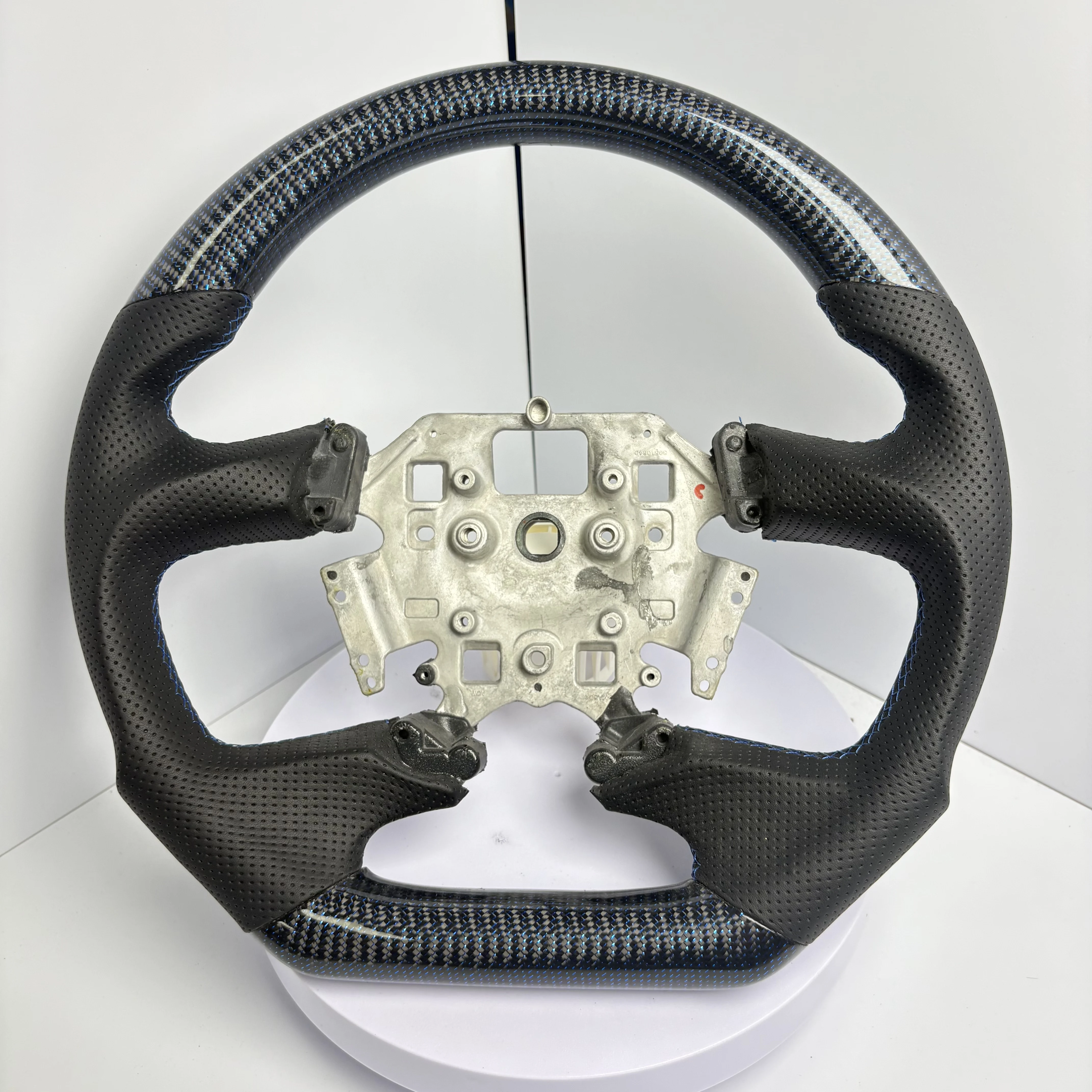Blue silver carbon fiber black leather steering wheel for Ford/FPV FG ...