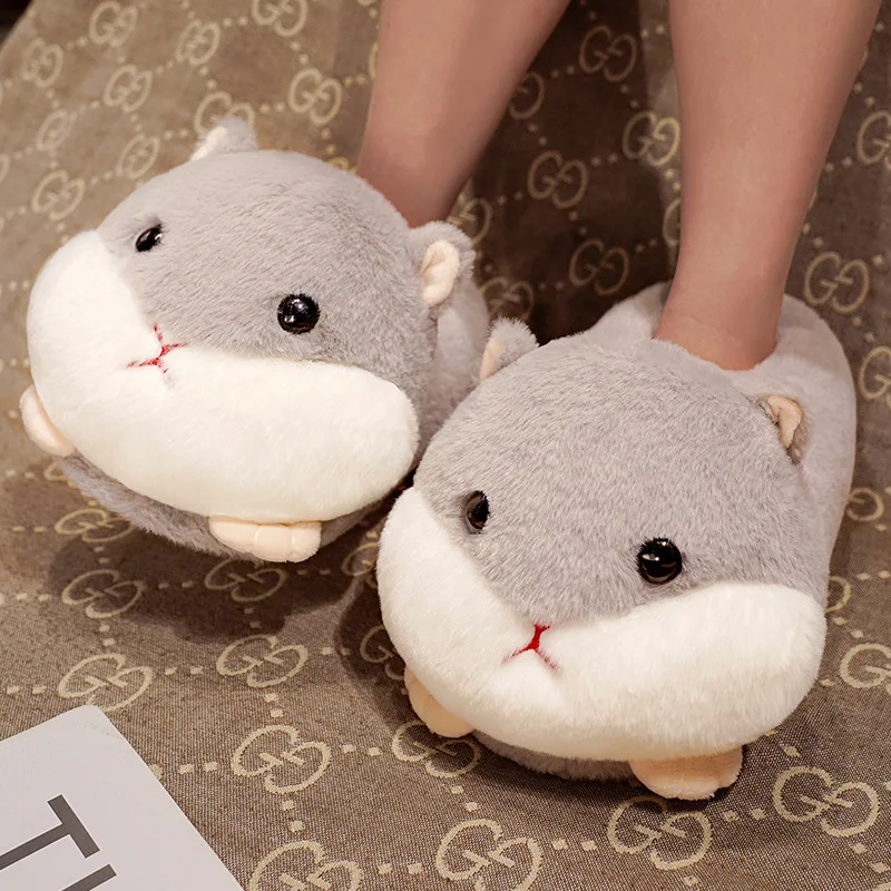 Super-Cute-Cartoon-Animal-Slippers-Soft-Stuffed-Duck-Lion-Shark-Dog ...
