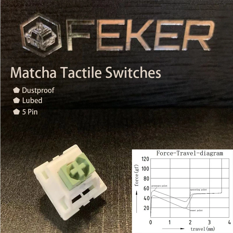 Keysland Feker Matcha Tactile Pro Switches 45g Mechanical Keyboard Cherry Mx Style Gaming 5pin ...