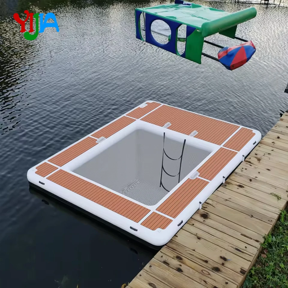 Inflatable Floating Dock Swimming Pool 13x10ft Inflatable Floating Dock ...