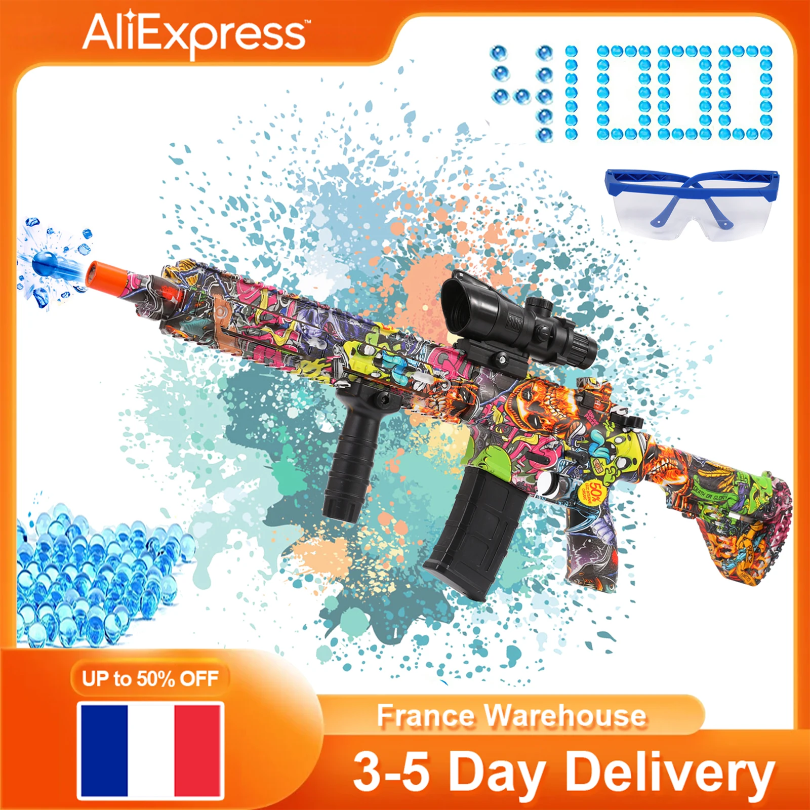 M416-Graffiti-Electric-Splatter-Ball-Toy-Gun-Automatic-Manual-2-in-1 ...