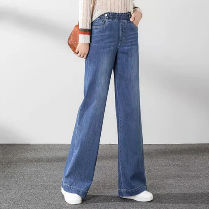 Deer Lor Women's WIdes Denim Banding Span jeans - AliExpress 200000345