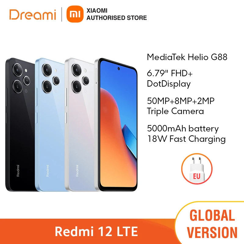 Global-Version-Xiaomi-Redmi-12-4G-LTE-128GB-MediaTek-Helio-G88-5000mAh ...