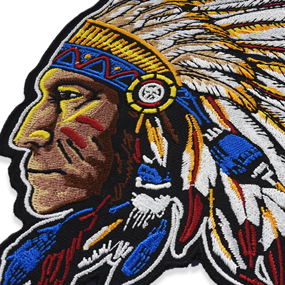 BIG PATCH Headdress Native American Indian Chief Biker Motorcycles Iron ...