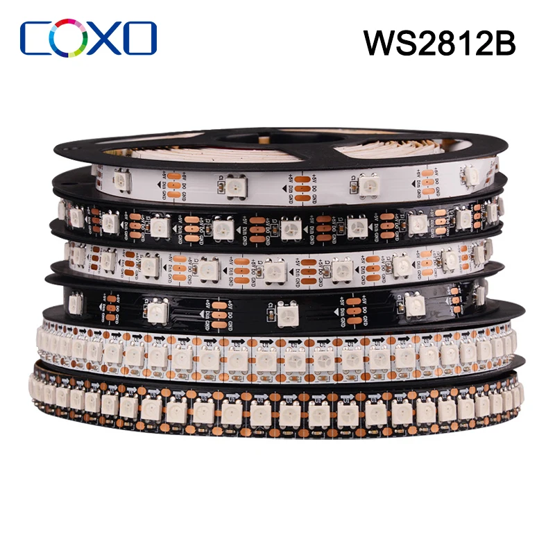 Ws2812b Led Strip Black Pcb | Addressable Ws2812b Strip Ip67 - 2m 5m ...