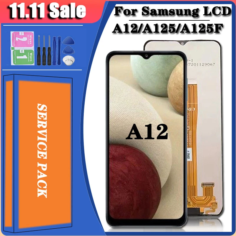Original For Samsung Galaxy A12 LCD SM A12F SM A12F/DSN LCD Display Touch Screen Digitizer ...