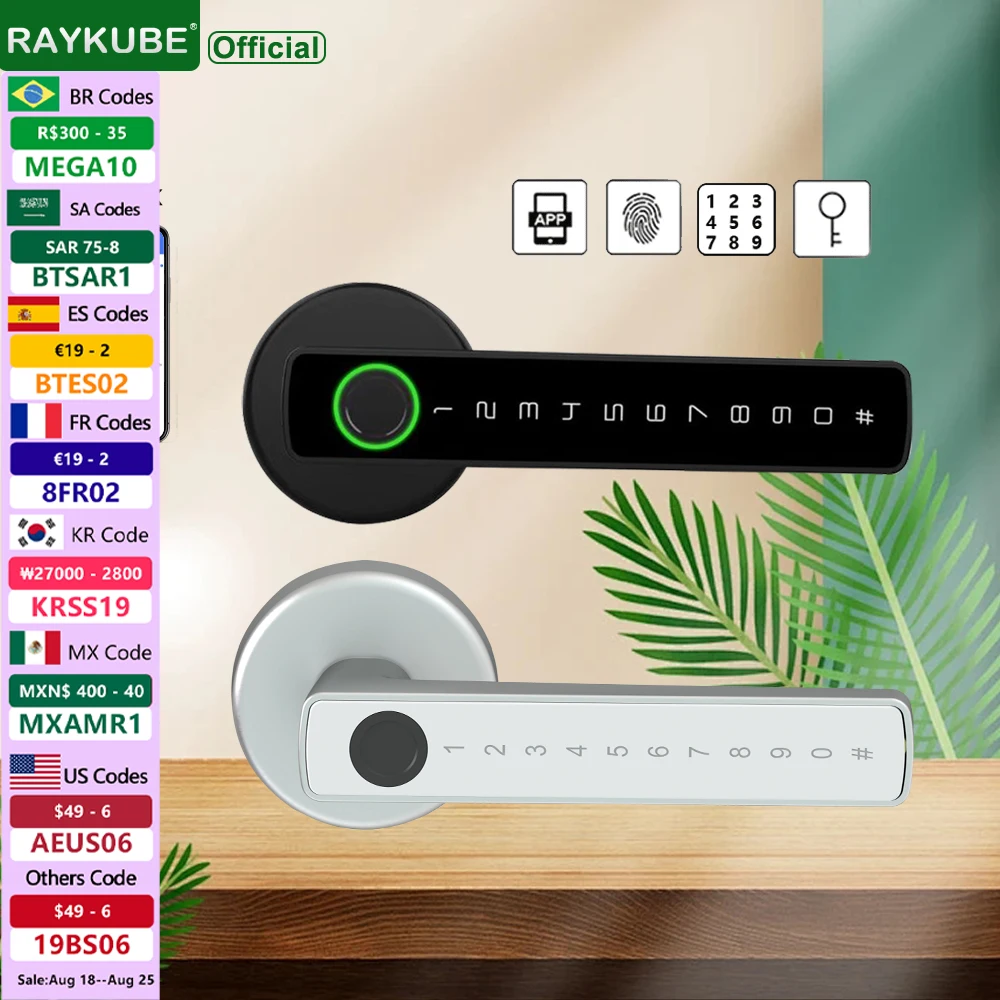 RAYKUBE-M5-TT-Lock-BLE-Smart-Fingerprint-Door-Lock-Electronic-Lock-with ...