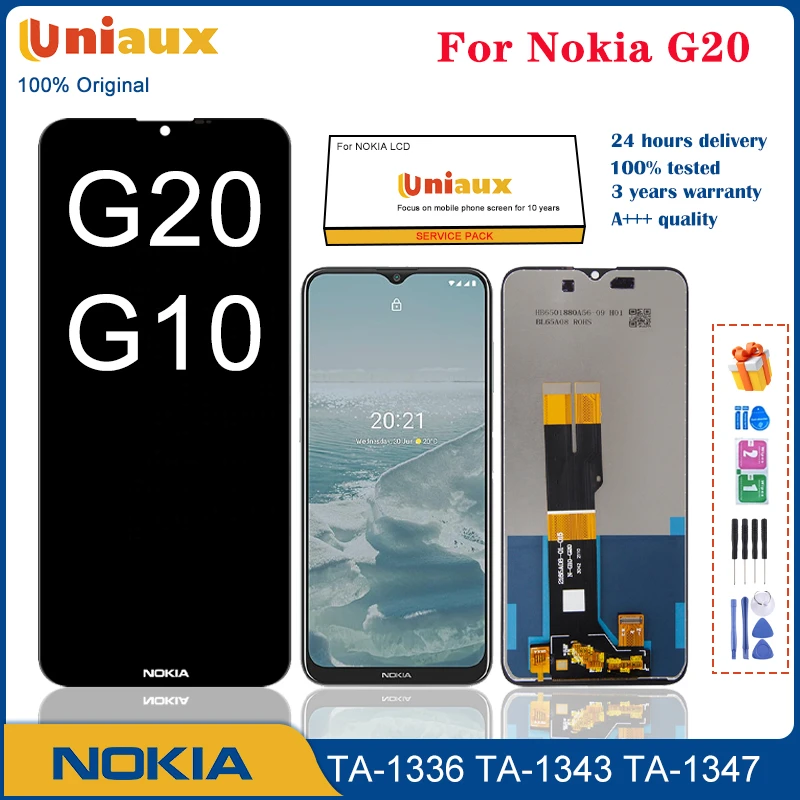 Original 6.52" For Nokia G20 TA 1336 TA 1343 TA 1347 TA 1372 TA 1365 LCD Display Screen ...