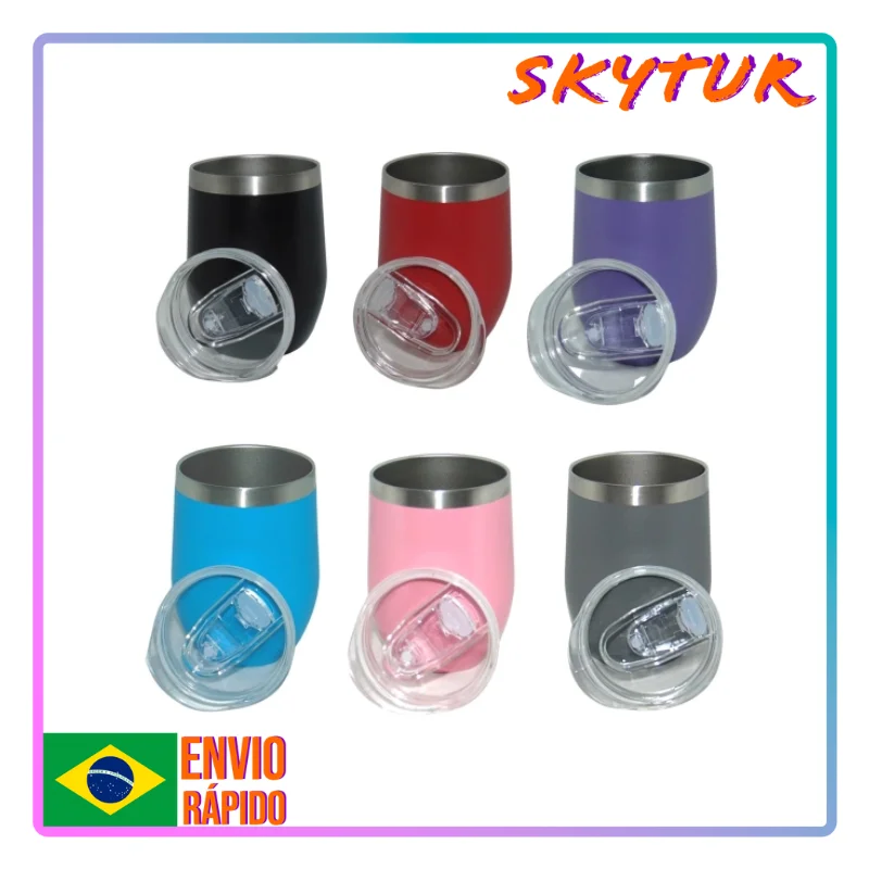 Copo Térmico 350 mL Formato Cuia com Tampa Novidade Excelente Isolante Gelada ou Quente SKYTUR ...
