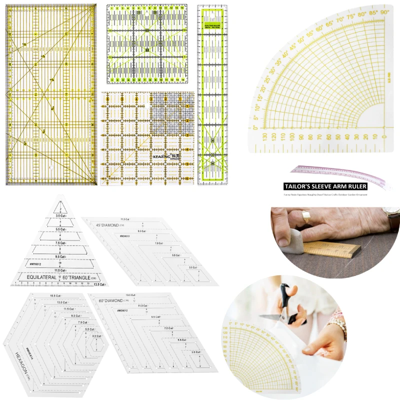 Regla Patchwork 15cm Regla De Patronaje Con Márgenes De Costura - Incluye ángulos De 30º, 45º Y ...