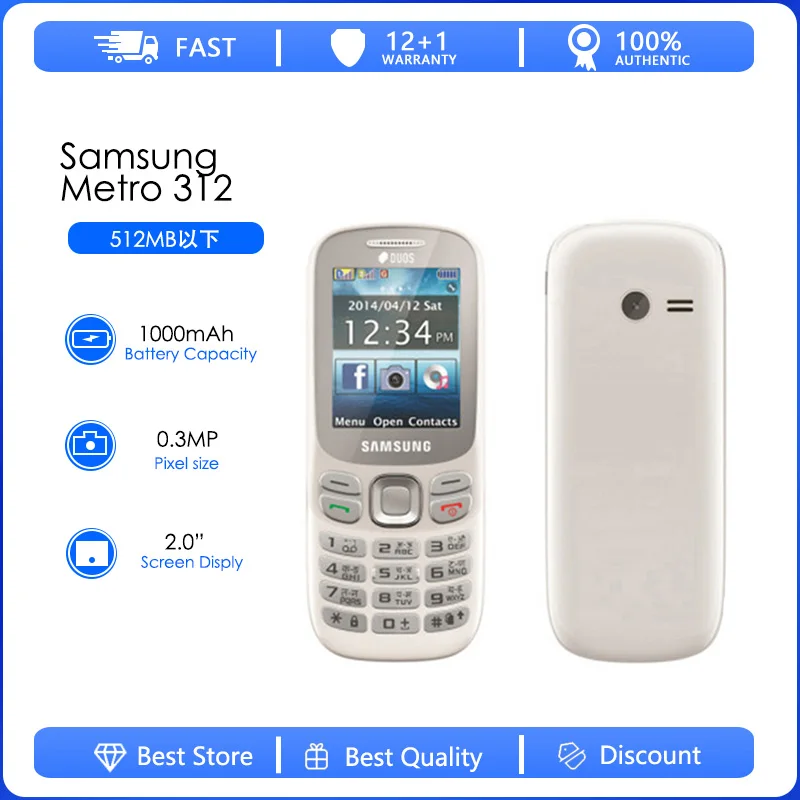 Samsung-T-l-phone-portable-Metro-B312-remis-neuf-original-d-bloqu-B312 ...