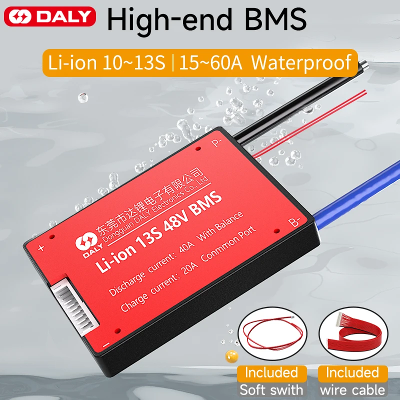 3.7v 18650 Bms 36v 10s 13s 48v 15a 20a 30a 40a 50a 60a With Soft On/off ...
